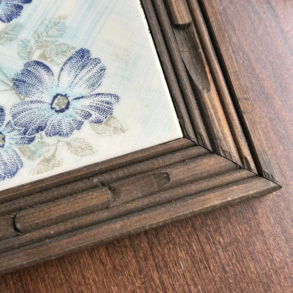 Unbranded | Kitchen | Vintage Floral Italian Tile Trivet With Wood ...